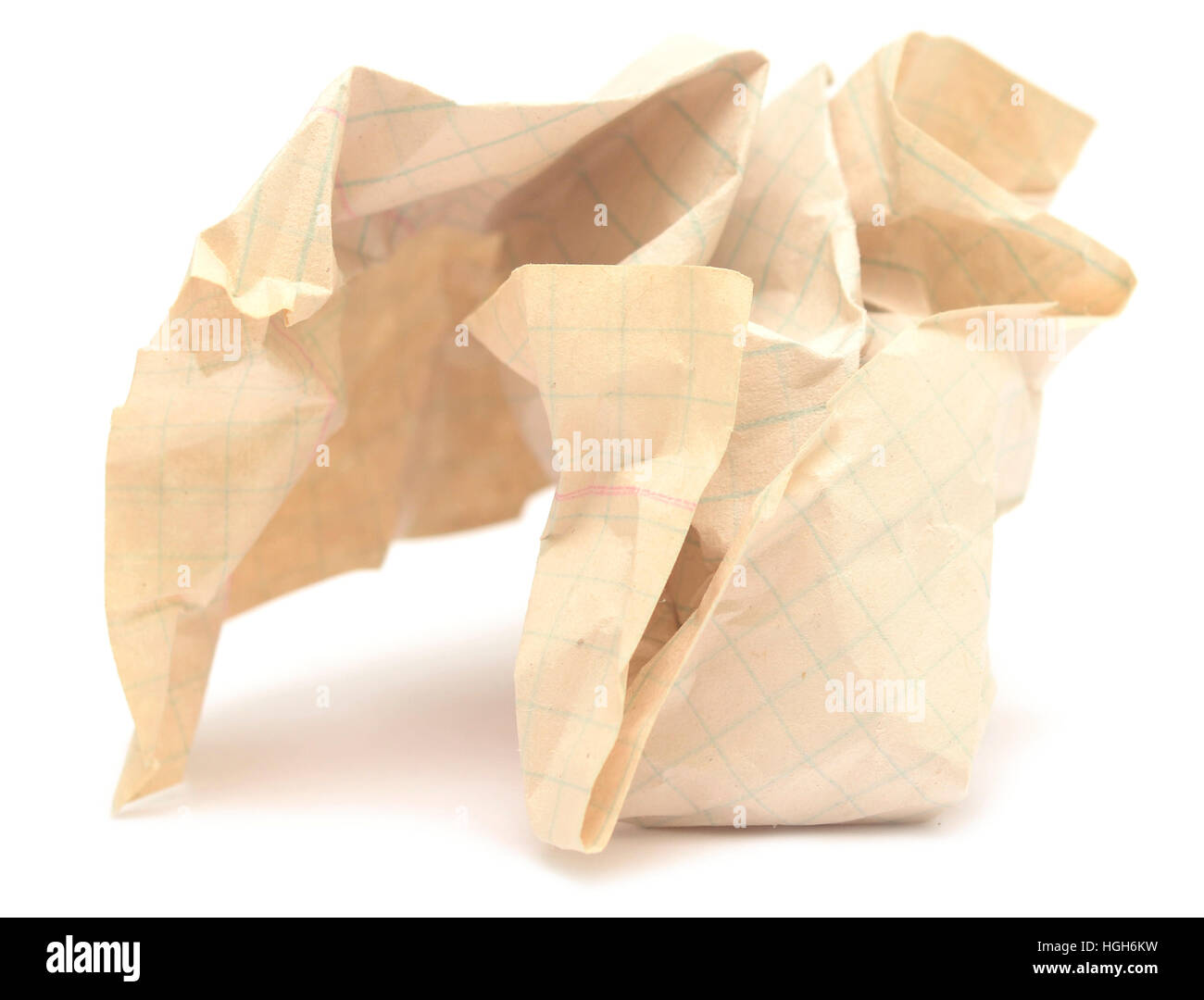 old crumpled paper isolated on white background Stock Photo - Alamy