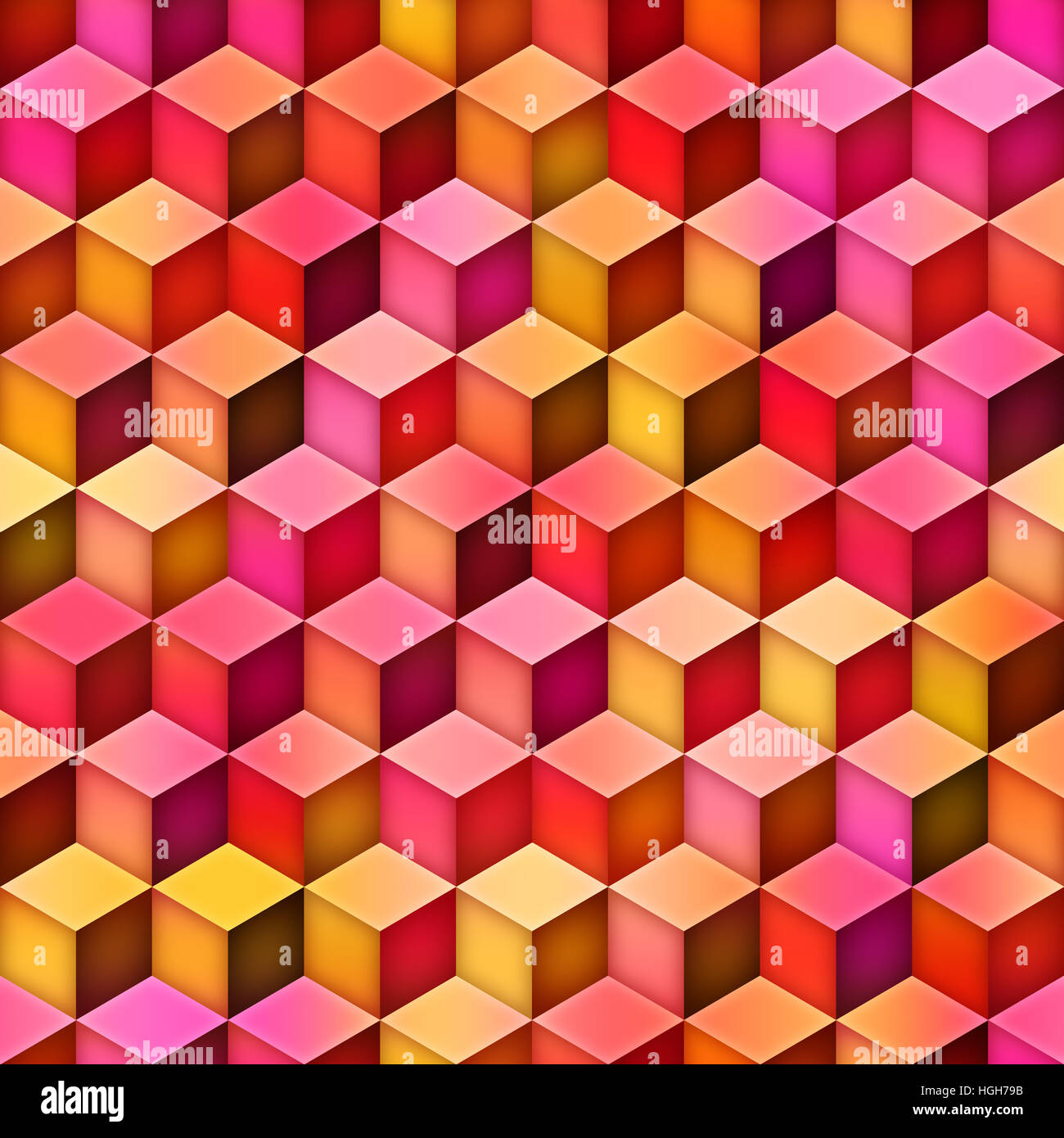 Gradient Cubes Tiling Abstract Geometric Background Design Seamless Multicolor Pattern Stock