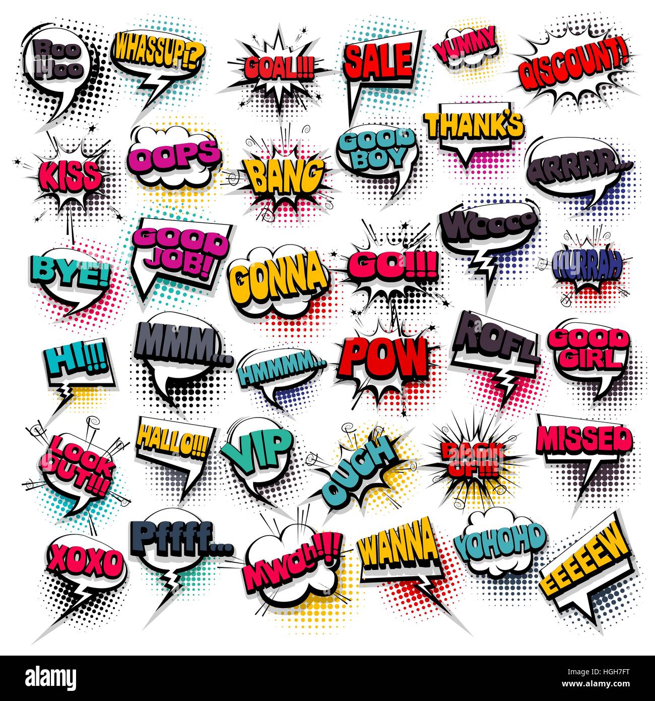 Big set colored comics book balloon Stock Vector Image & Art - Alamy