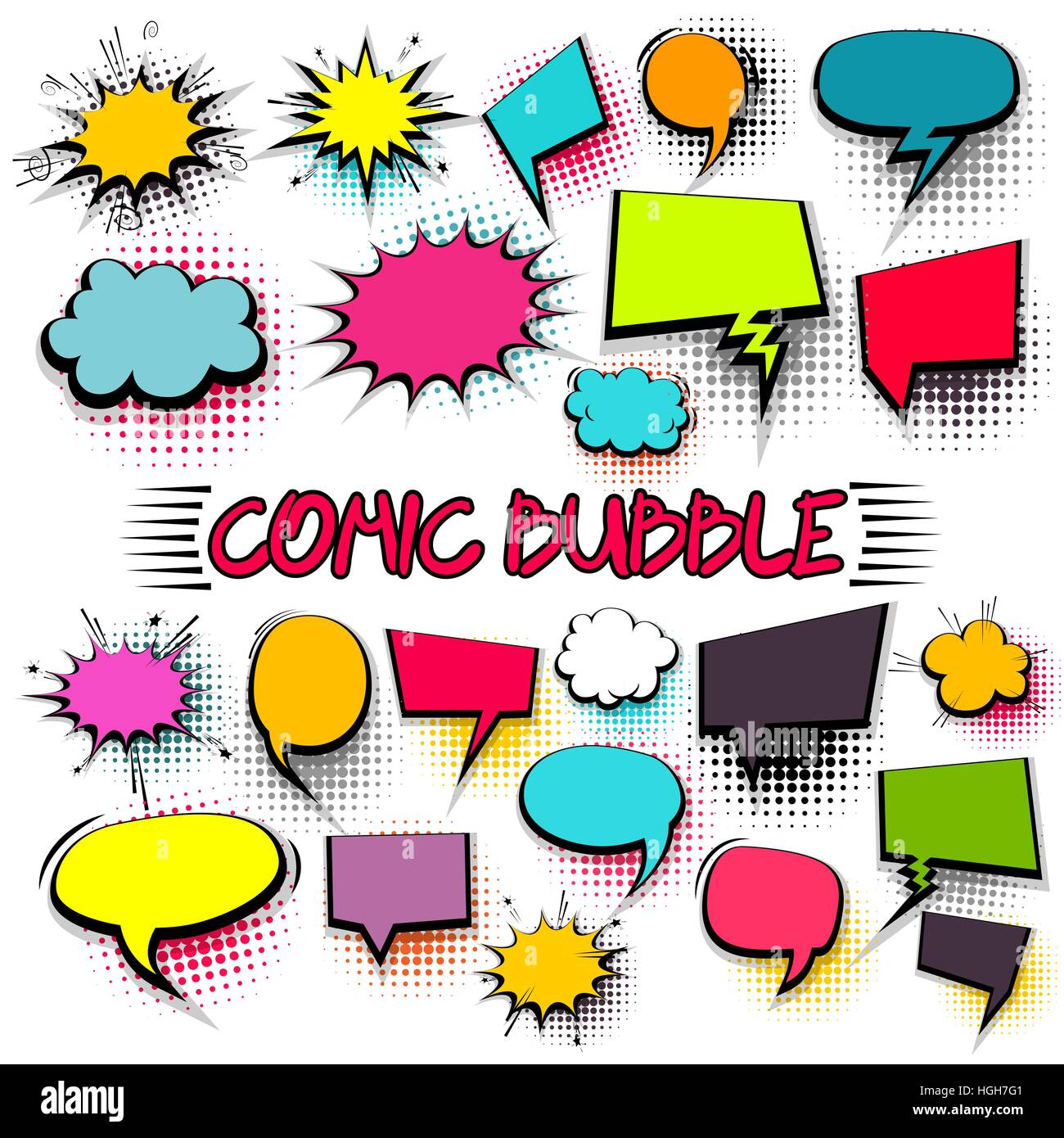 Comic collection colored cloud hi-res stock photography and images - Alamy