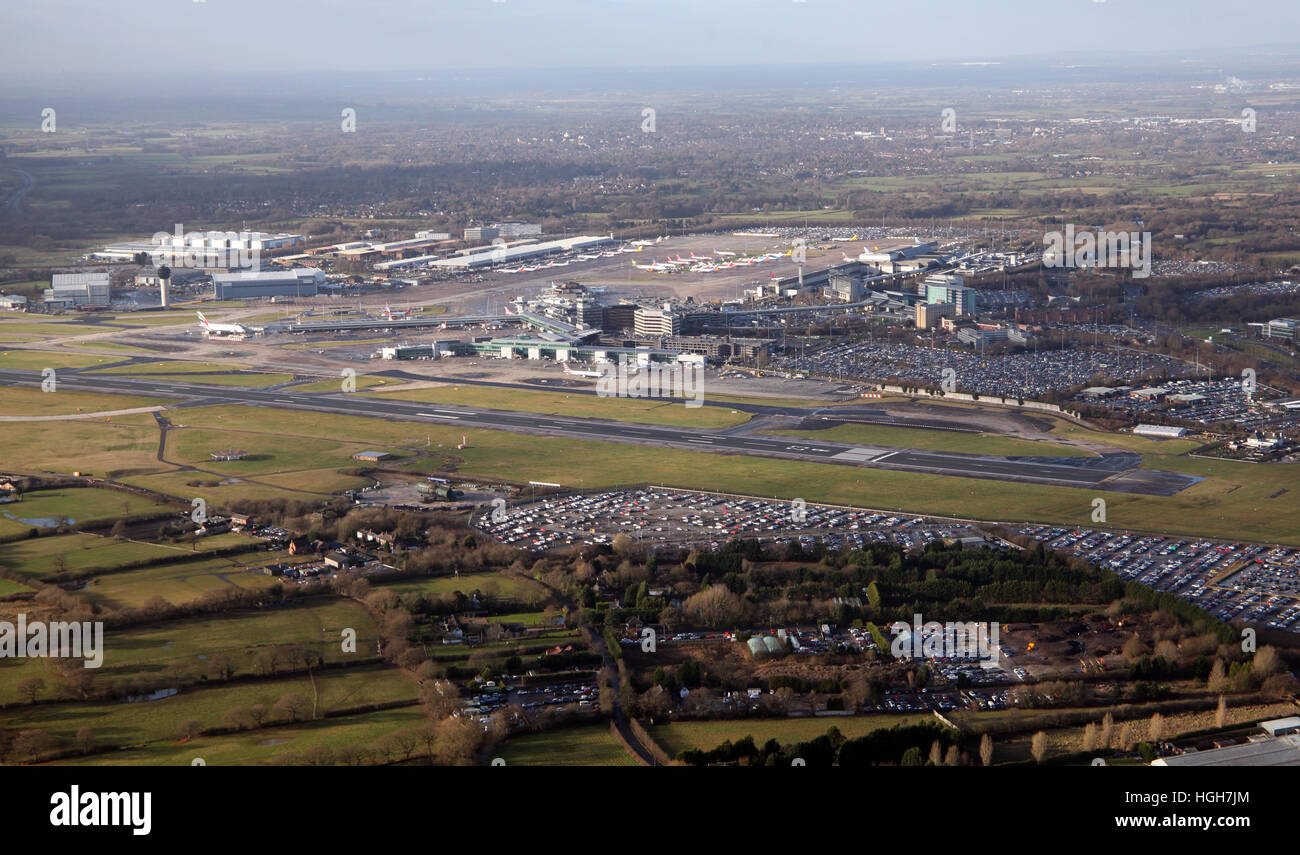 aerial view of Manchester Airport, UK Stock Photo - Alamy