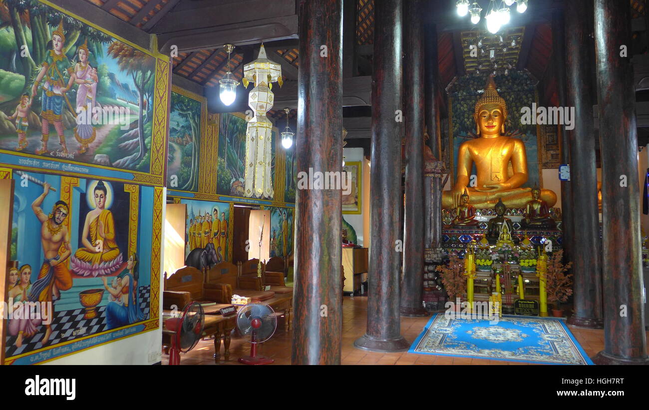 Buddhist temple interior hi-res stock photography and images - Alamy