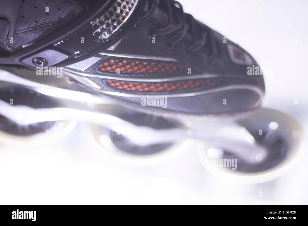 Freestyle inline skates boots and wheels in retail store shop window ...