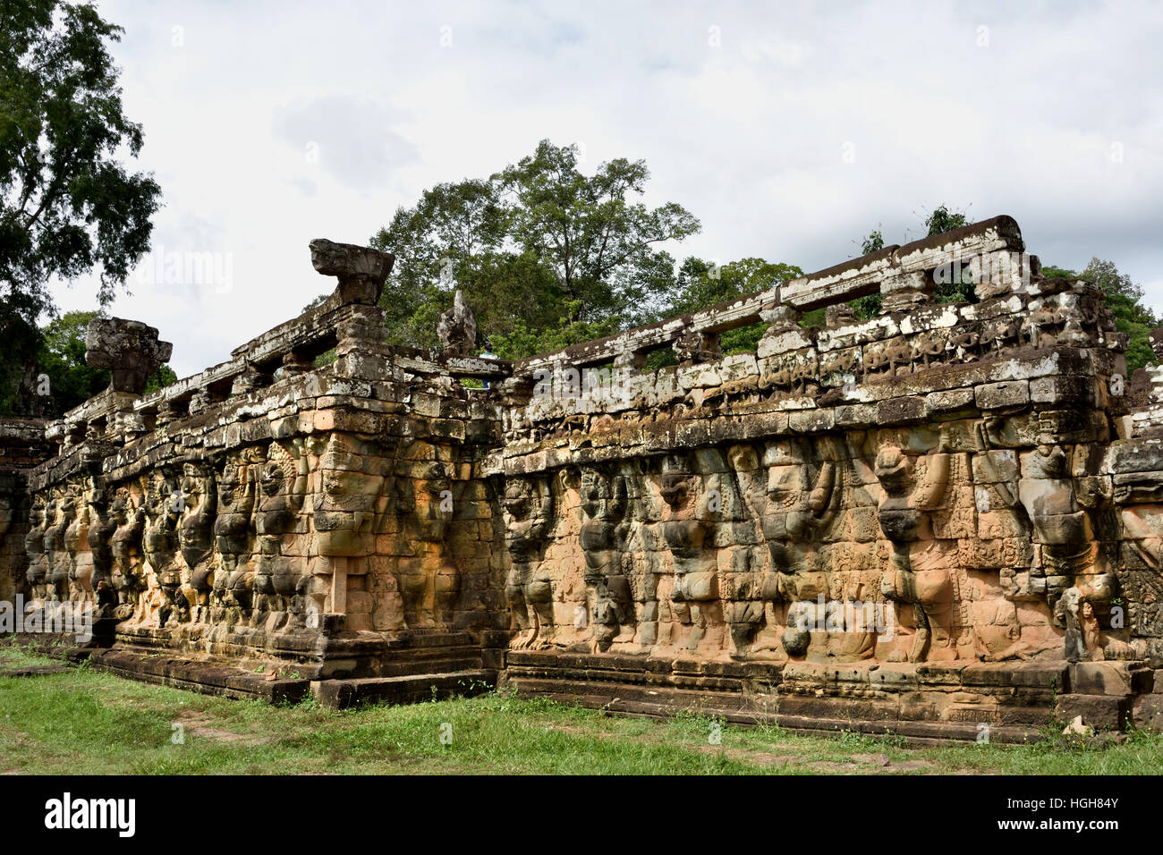 Terrace of the Elephants 300 meter long terrace wall adorned with ...