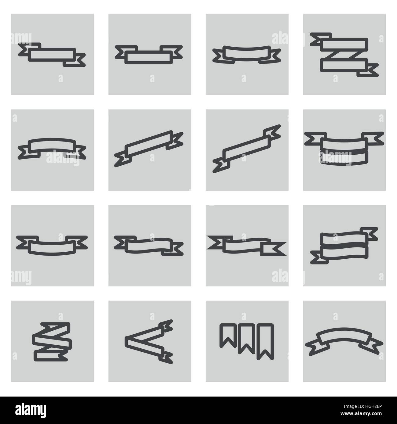 Vector line ribbon icons set Stock Vector Image & Art - Alamy