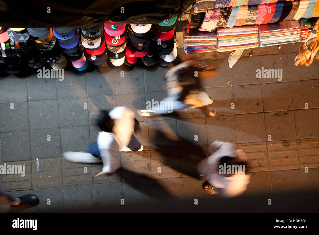 Sukhumvit Rd Pavement with Stalls at Night in Bangkok - Thailand Stock ...