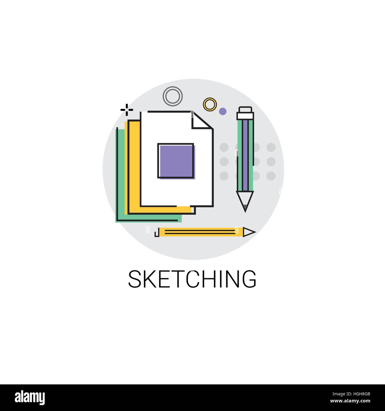 Sketching Logo Application Design Graphic Development Icon Stock Vector ...