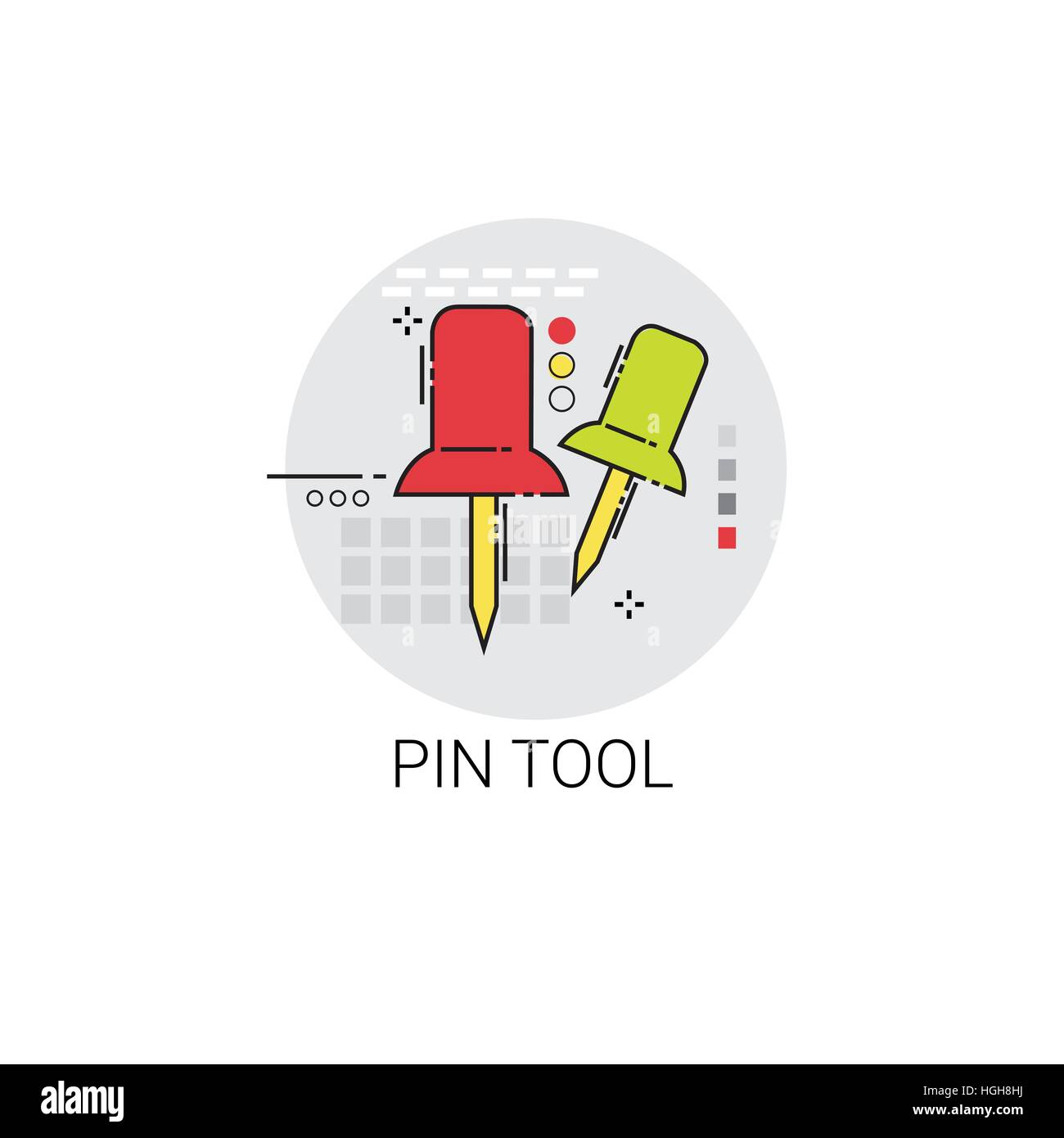 Pin Tool Office Equipment Icon Stock Vector Image & Art - Alamy