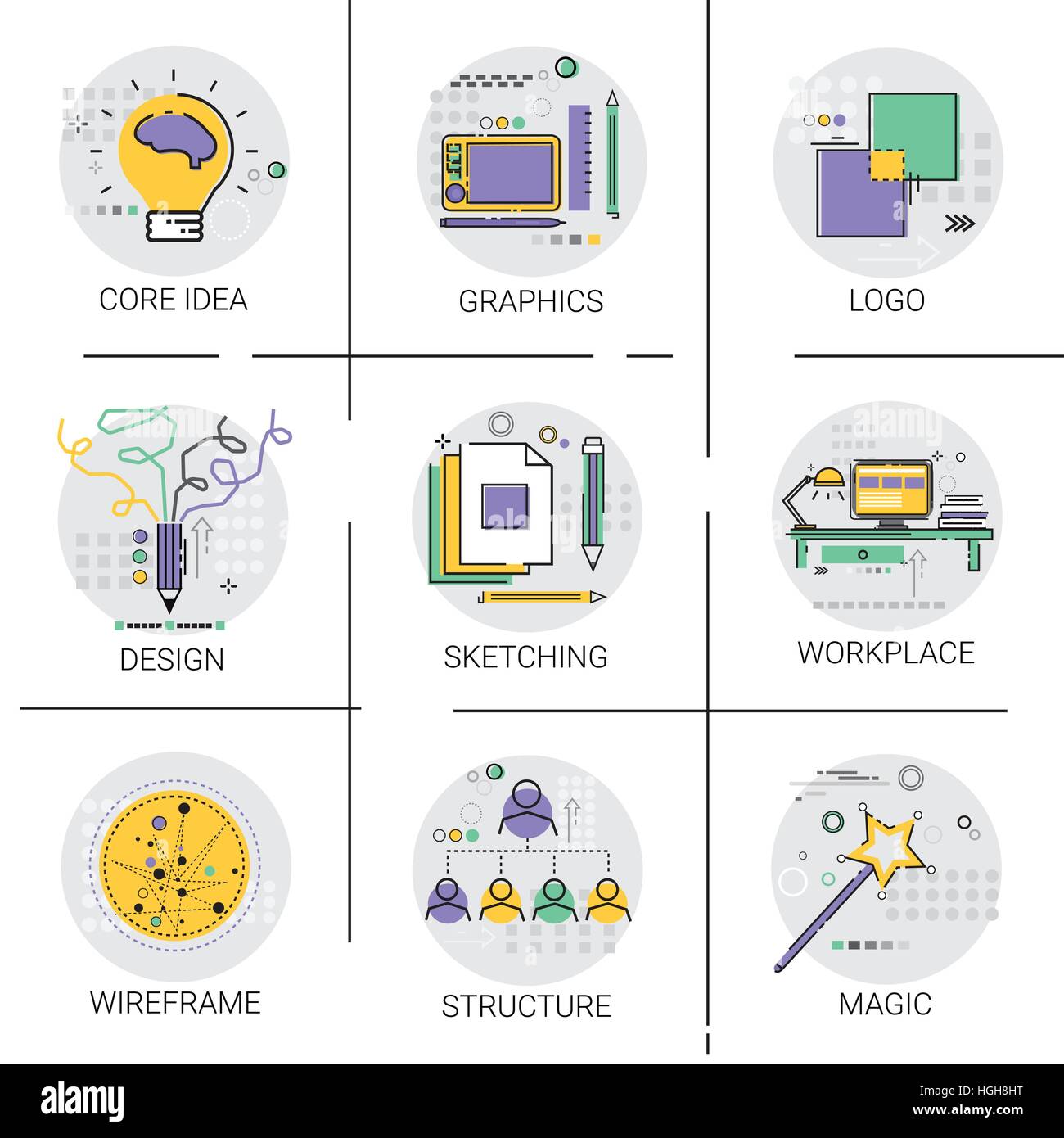 Business Company Structure Idea Set Management Organization Team Icon ...