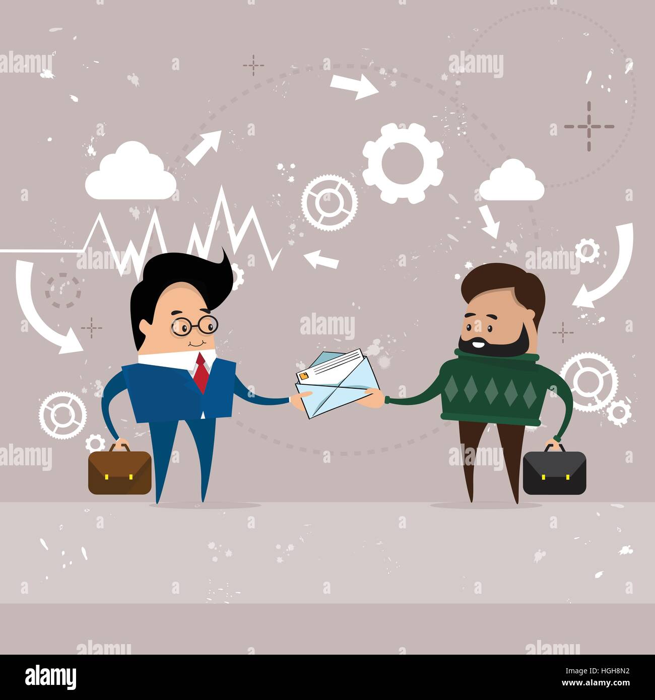 Business man giving contract Stock Vector Images - Alamy