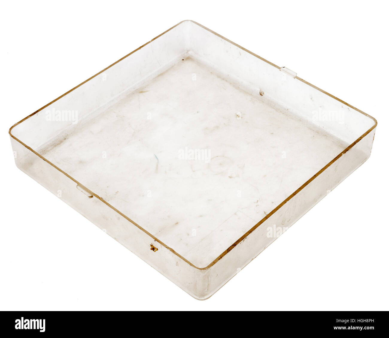 Old grungy plastic box isolated on white background Stock Photo - Alamy