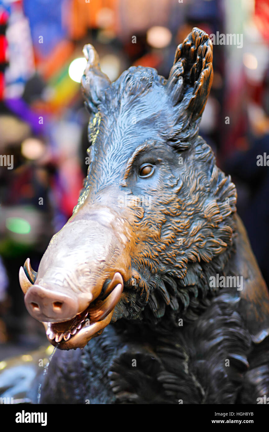 Bronze sculpture of Wild boar in Florence by Pietro Tacca Stock Photo ...
