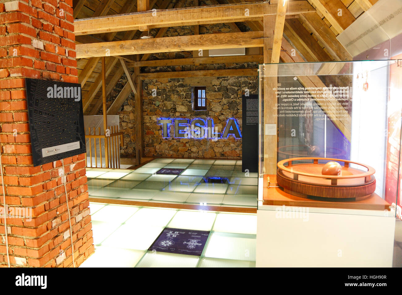 Nikola Tesla memorial center interior in Smiljan, Croatia Stock Photo ...