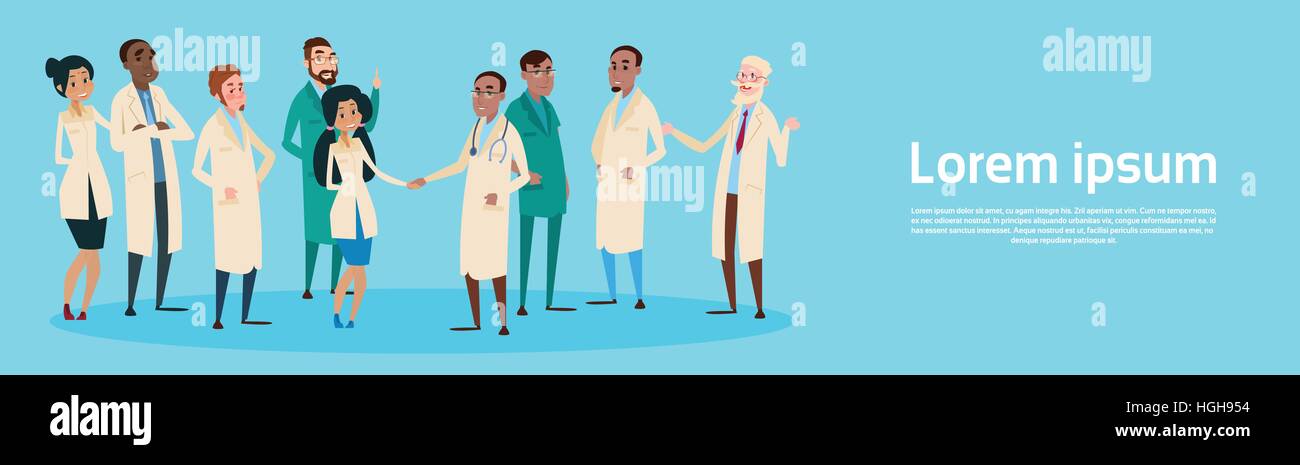 Group Medial Doctors Team Clinic Banner Stock Vector Image & Art - Alamy