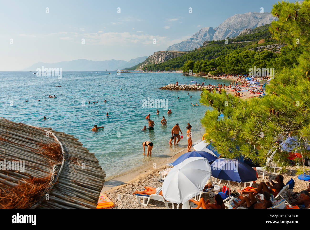 Beautiful beach in Makarska Riviera, Makarska in Dalmatia Stock Photo ...