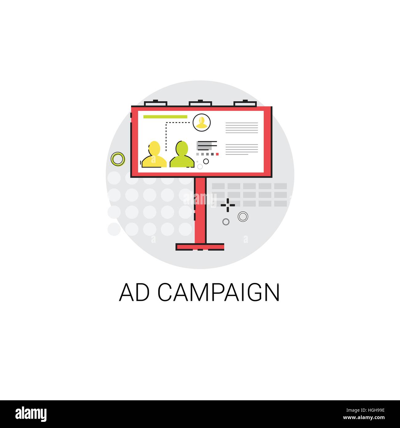 Ad Campaign Content Marketing Optimization Icon Stock Vector Image ...