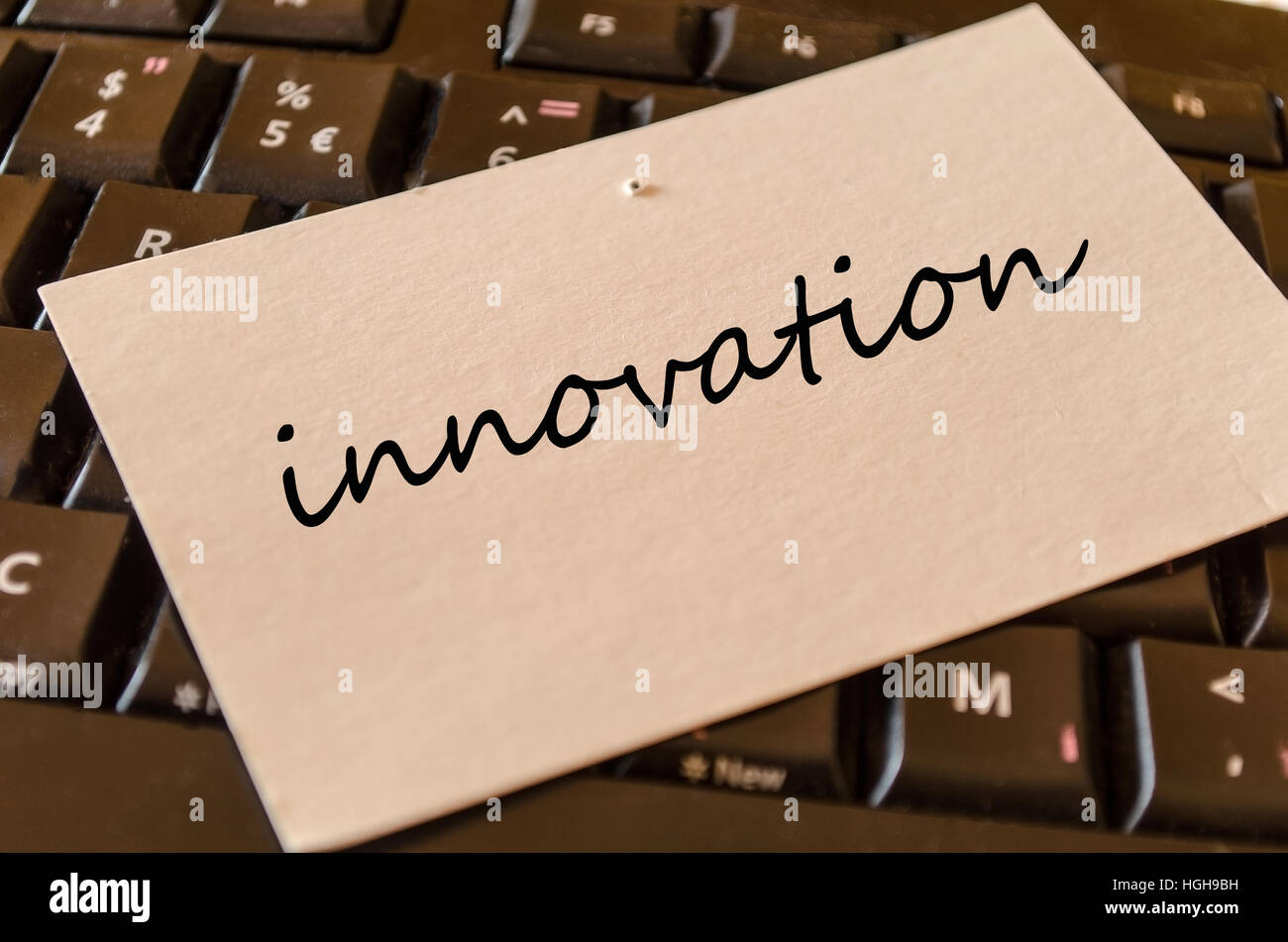 Innovation text concept over keyboard background Stock Photo - Alamy