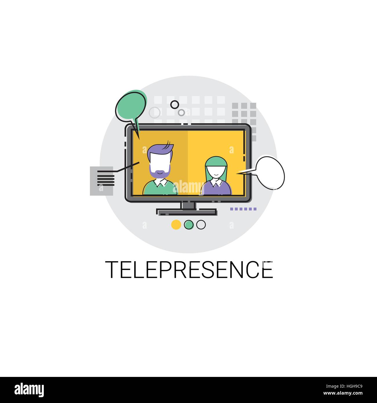 Telepresence Virtual Reality Visual Technology Icon Stock Vector Image ...