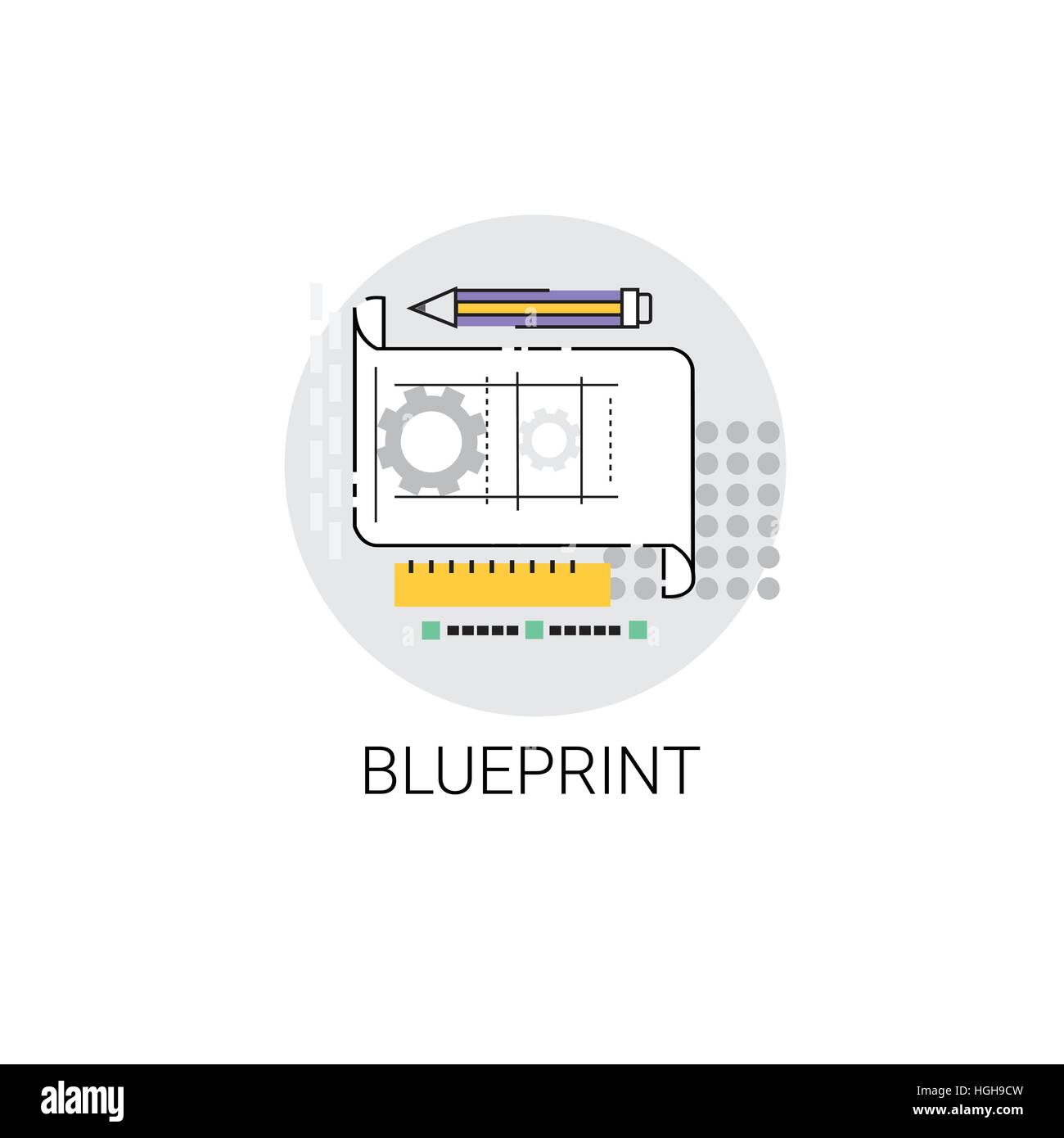Blueprint Architecture Design Development Icon Stock Vector Image & Art ...