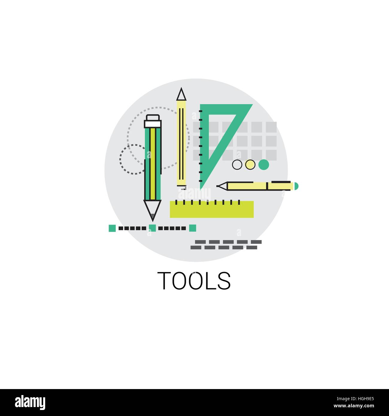 School Tools Study Process University Education Icon Stock Vector Image ...