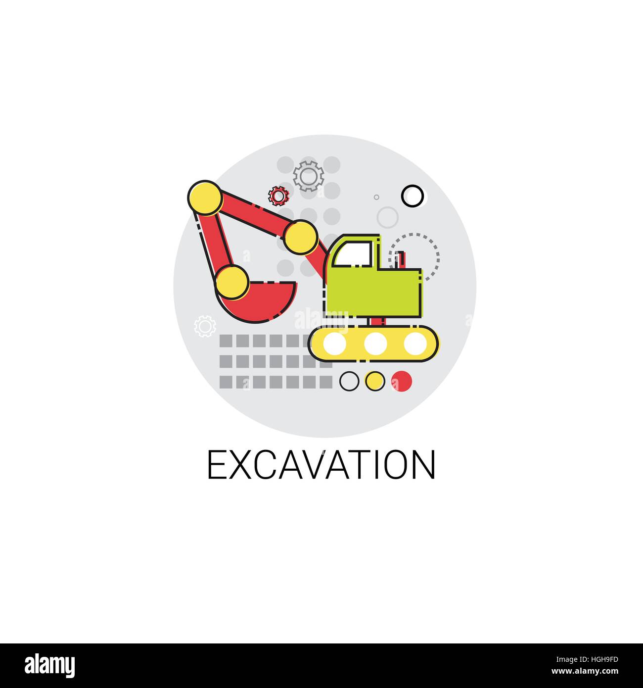 Excavation Bulldozer Machine Building Icon Stock Vector Image & Art - Alamy
