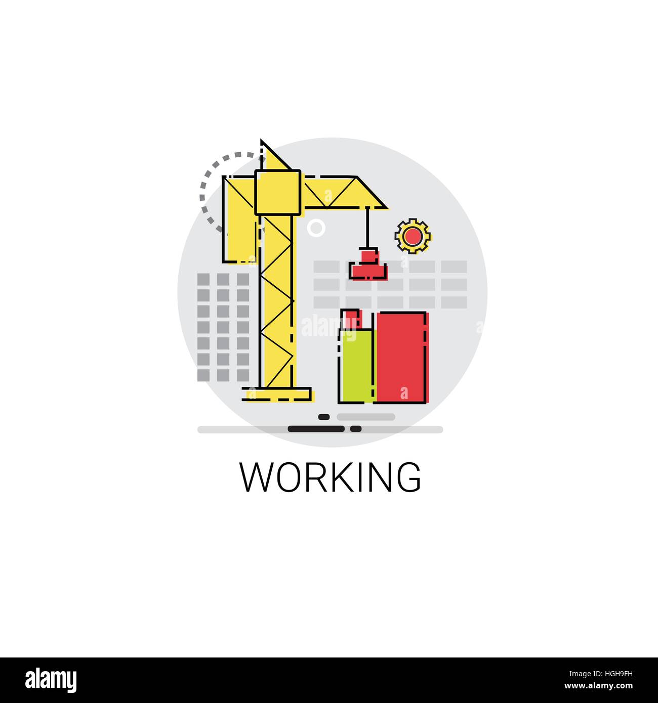 Crane Building Construction Engineering Icon Stock Vector Image & Art ...