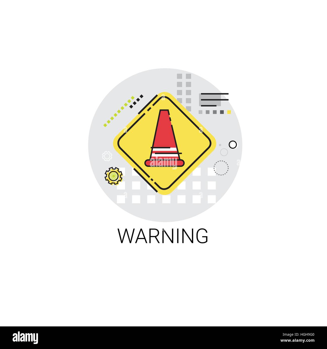 Road Reconstruction Caution Safety Sign Icon Stock Vector Image & Art ...