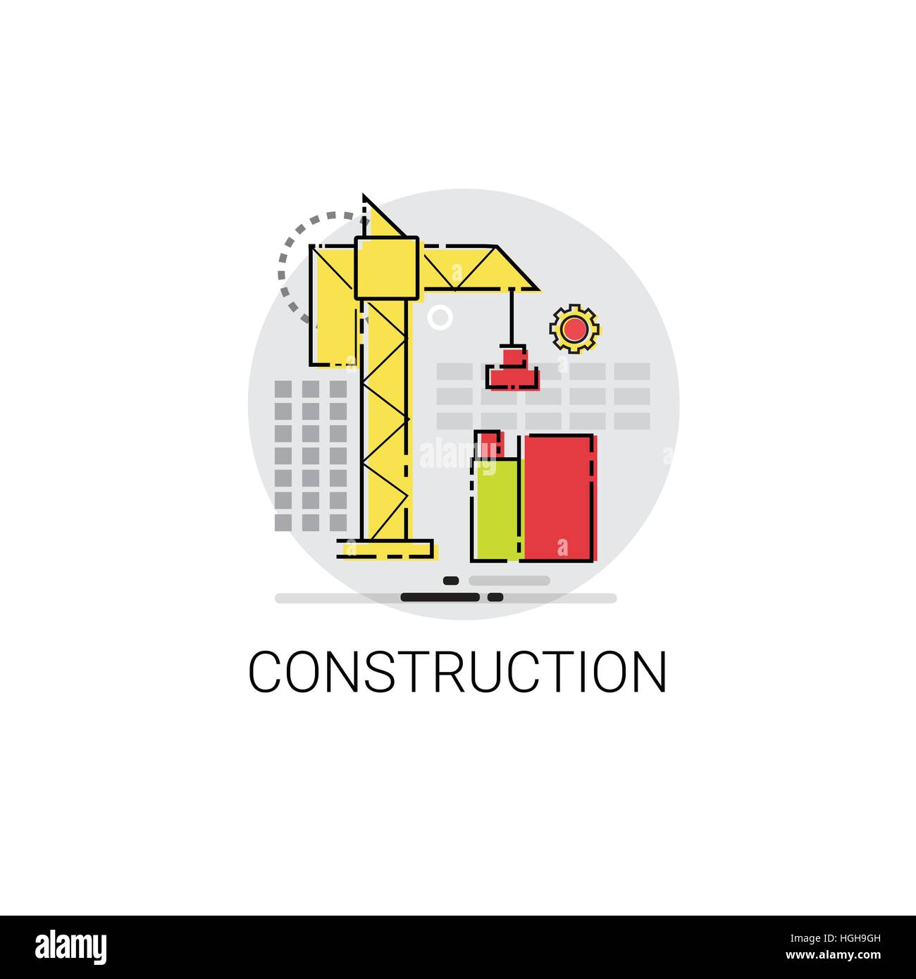 Crane Building Construction Engineering Icon Stock Vector Image & Art ...