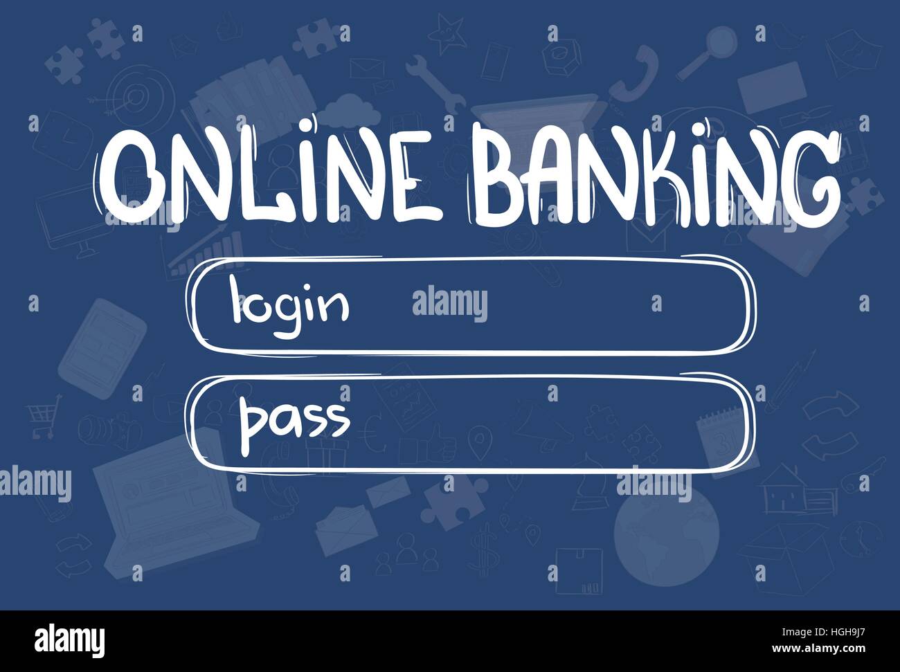 Online Banking Application Interface Concept Doodle Hand Draw Sketch ...