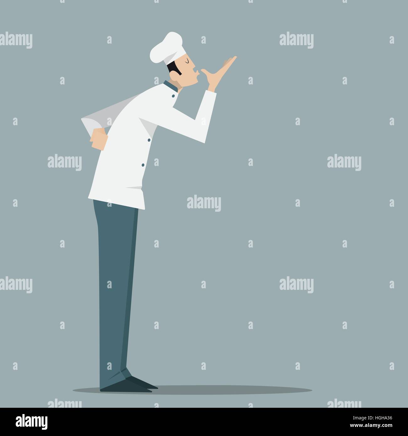 Side view of chef kissing fingers Stock Vector Image & Art - Alamy