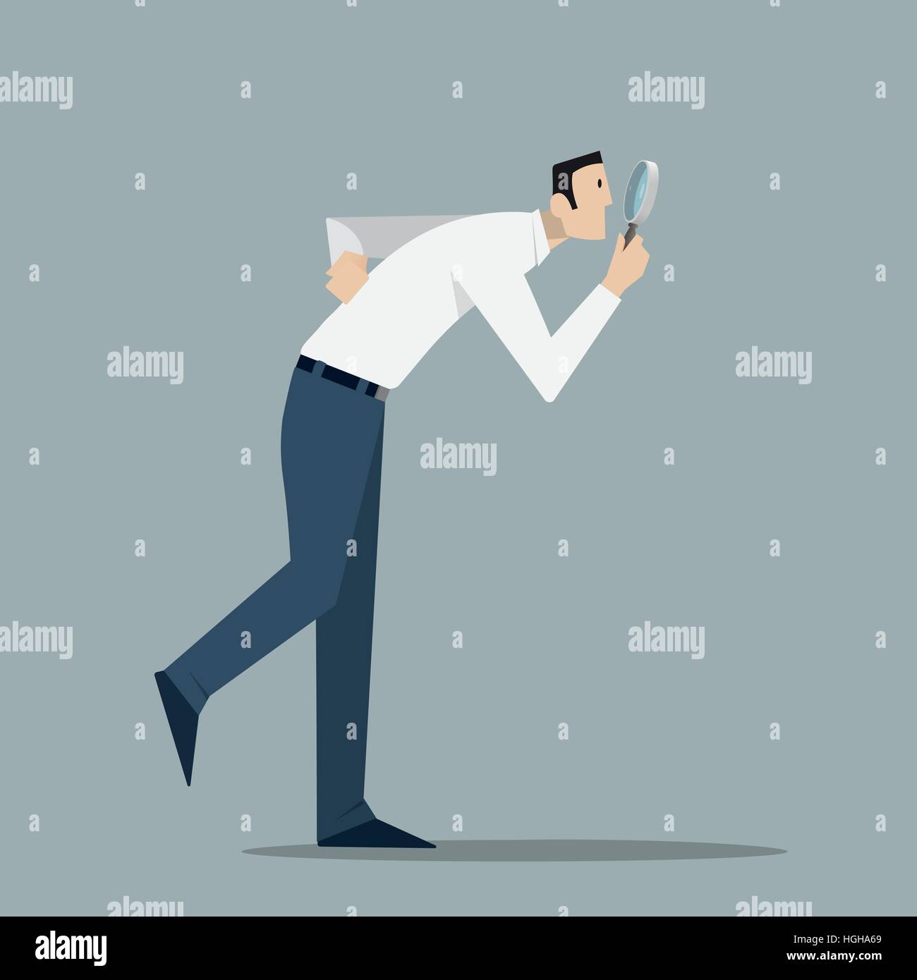 Side view of man with magnifying glass Stock Vector Image & Art - Alamy