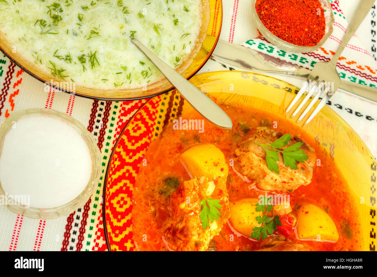 Delicious food in restaurant closeup Stock Photo - Alamy