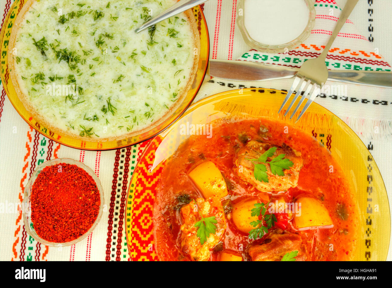 Delicious food in restaurant closeup Stock Photo - Alamy