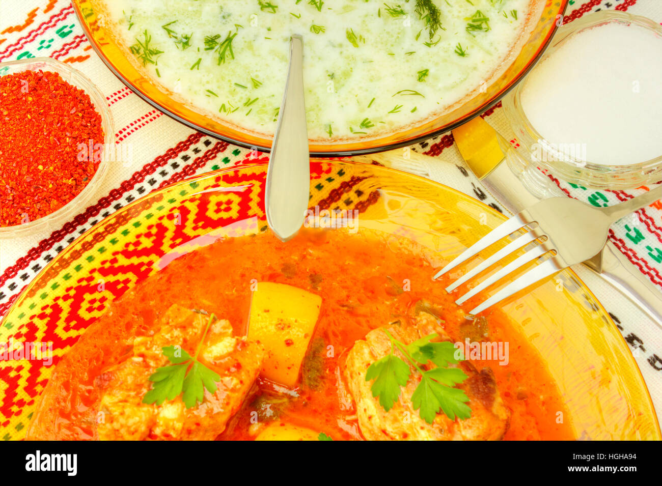 Delicious food in restaurant closeup Stock Photo - Alamy