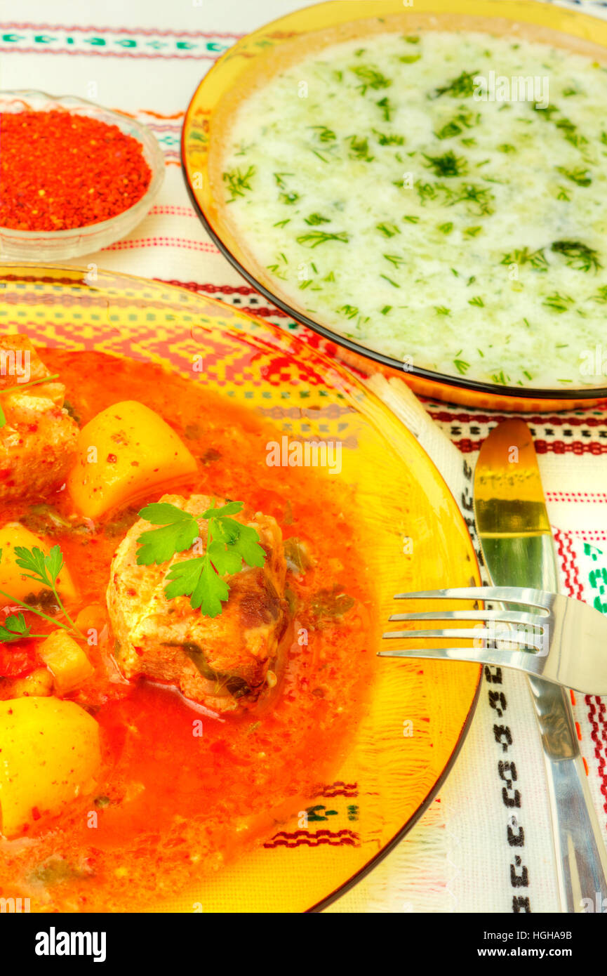 Delicious food in restaurant closeup Stock Photo - Alamy