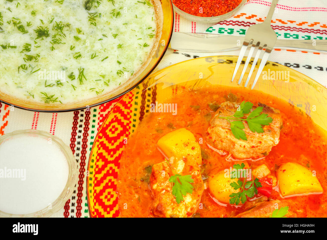 Delicious food in restaurant closeup Stock Photo - Alamy