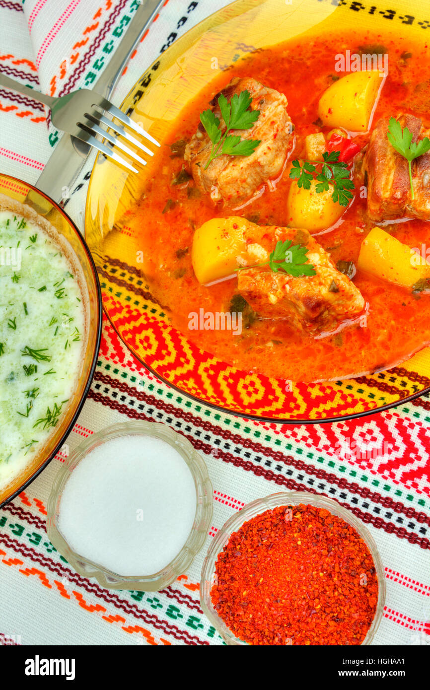 Delicious food in restaurant closeup Stock Photo - Alamy