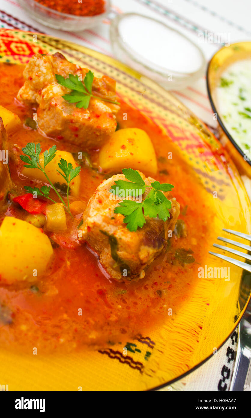 Delicious food in restaurant closeup Stock Photo - Alamy