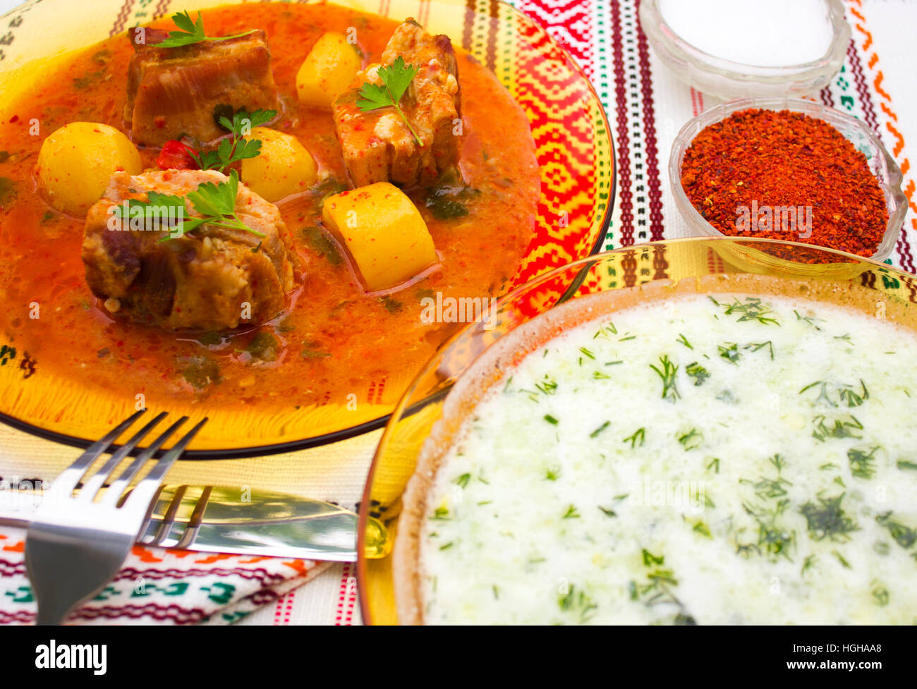 Delicious food in restaurant closeup Stock Photo - Alamy