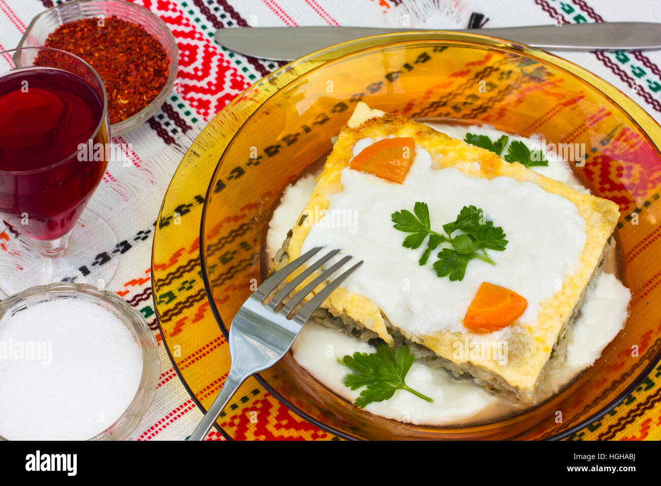 Delicious food in restaurant closeup Stock Photo - Alamy