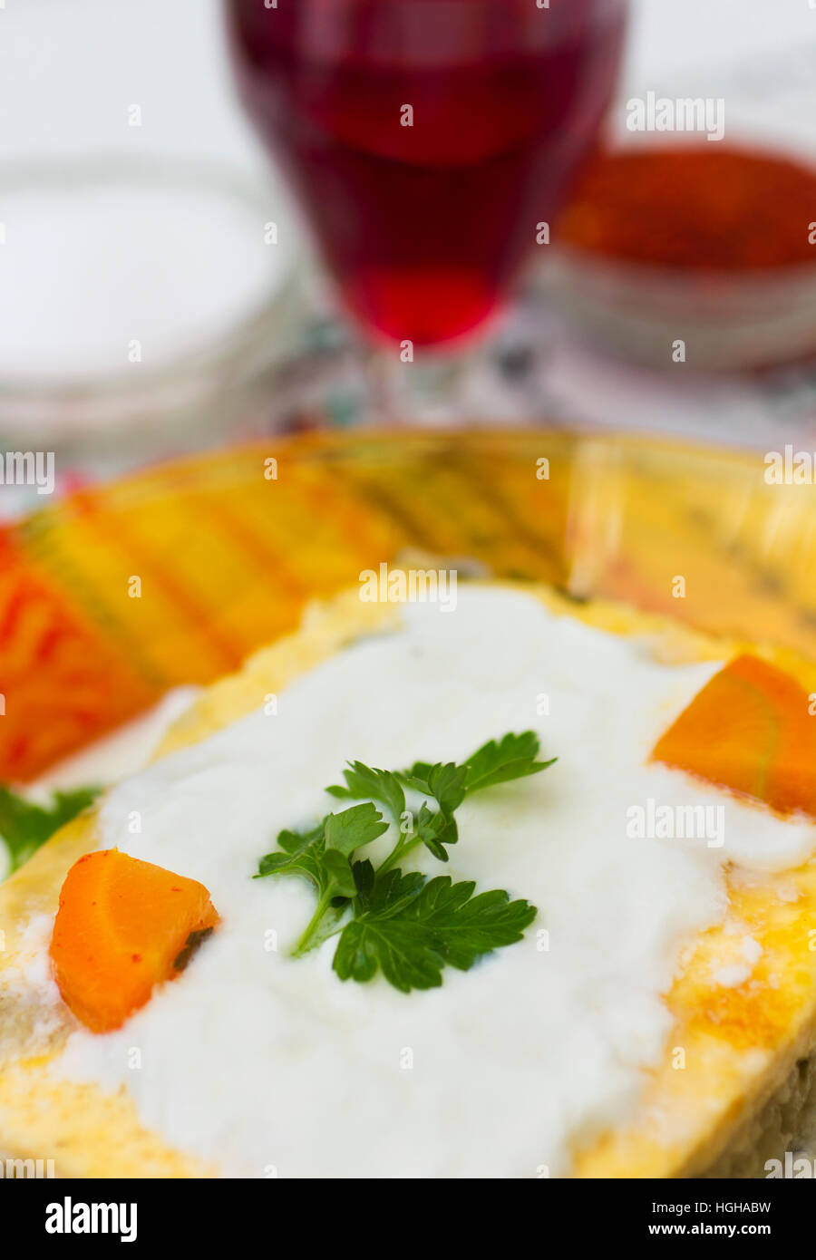 Delicious food in restaurant closeup Stock Photo - Alamy