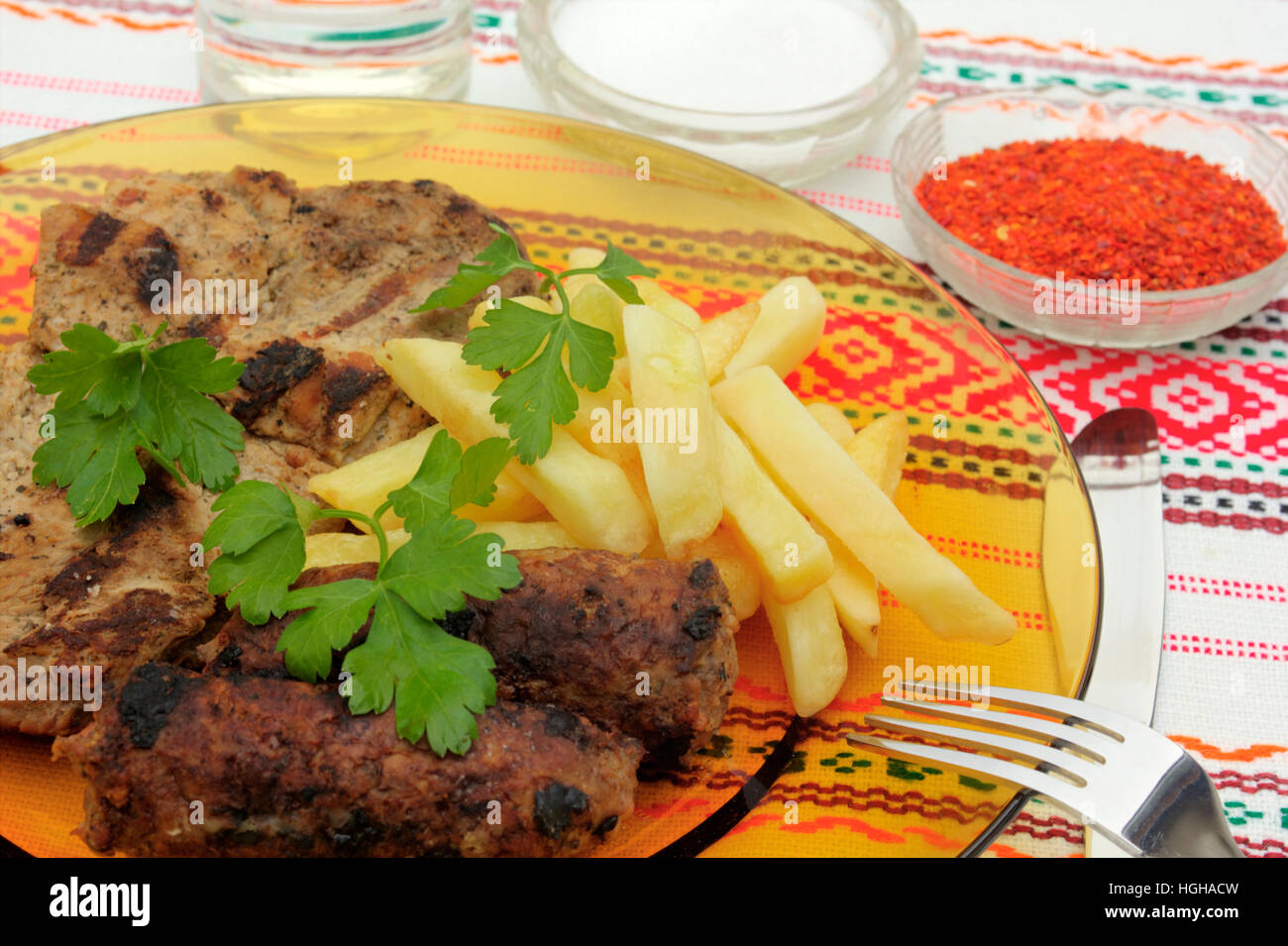 Delicious food in restaurant closeup Stock Photo - Alamy