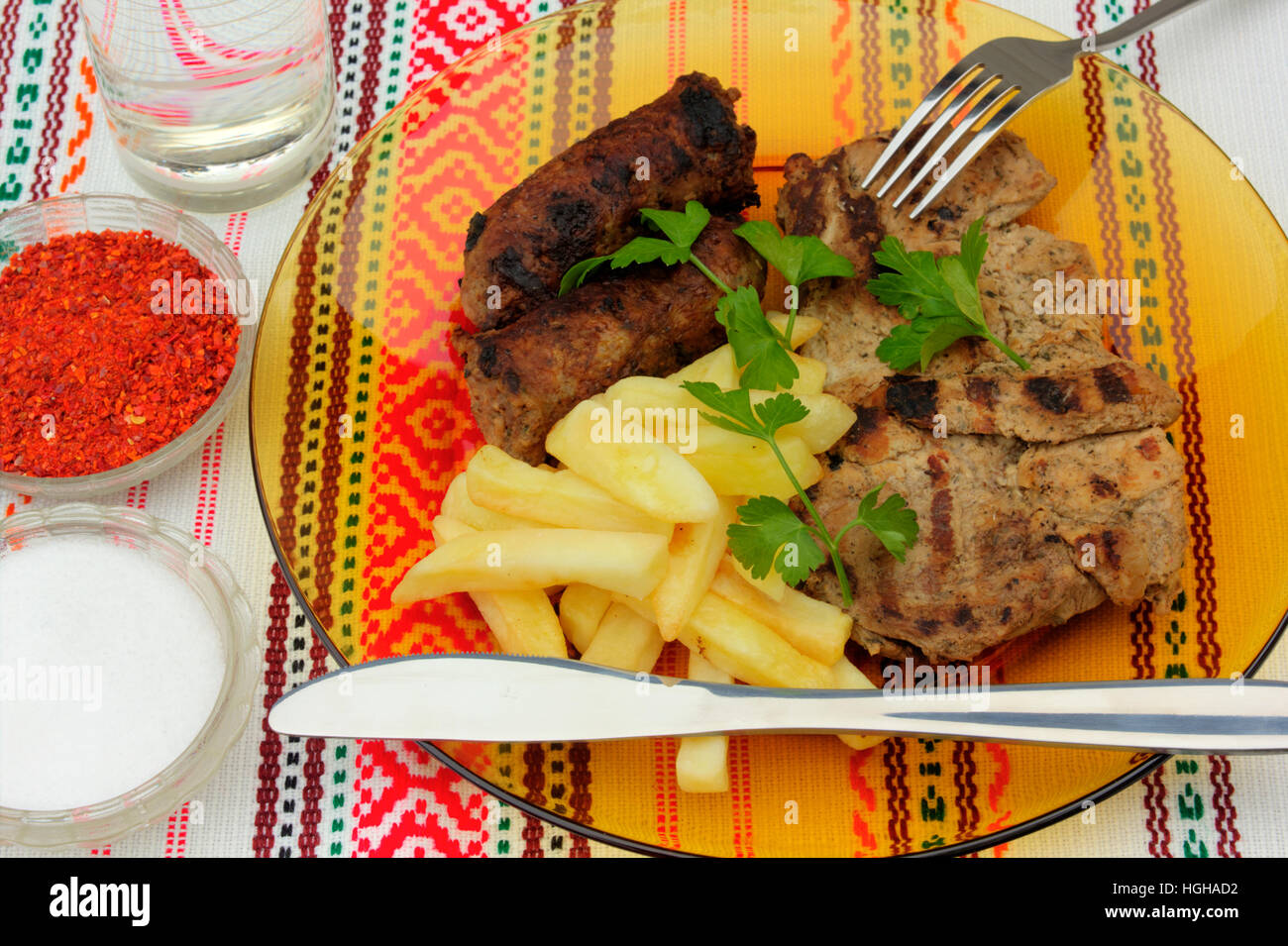 Delicious food in restaurant closeup Stock Photo - Alamy