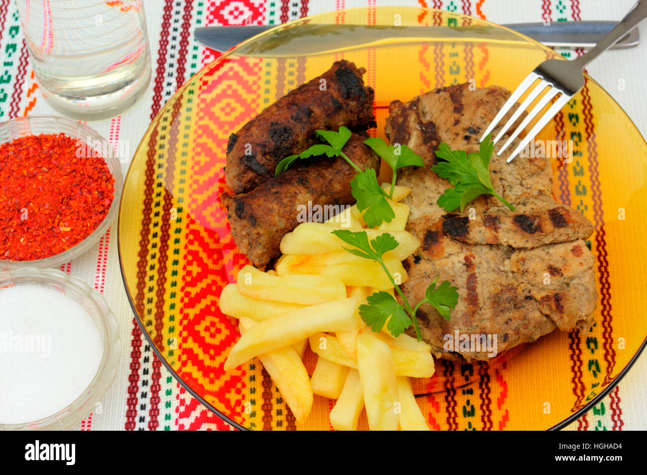 Delicious food in restaurant closeup Stock Photo - Alamy