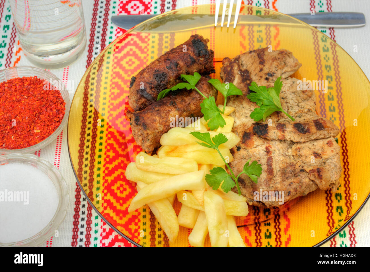 Delicious food in restaurant closeup Stock Photo - Alamy