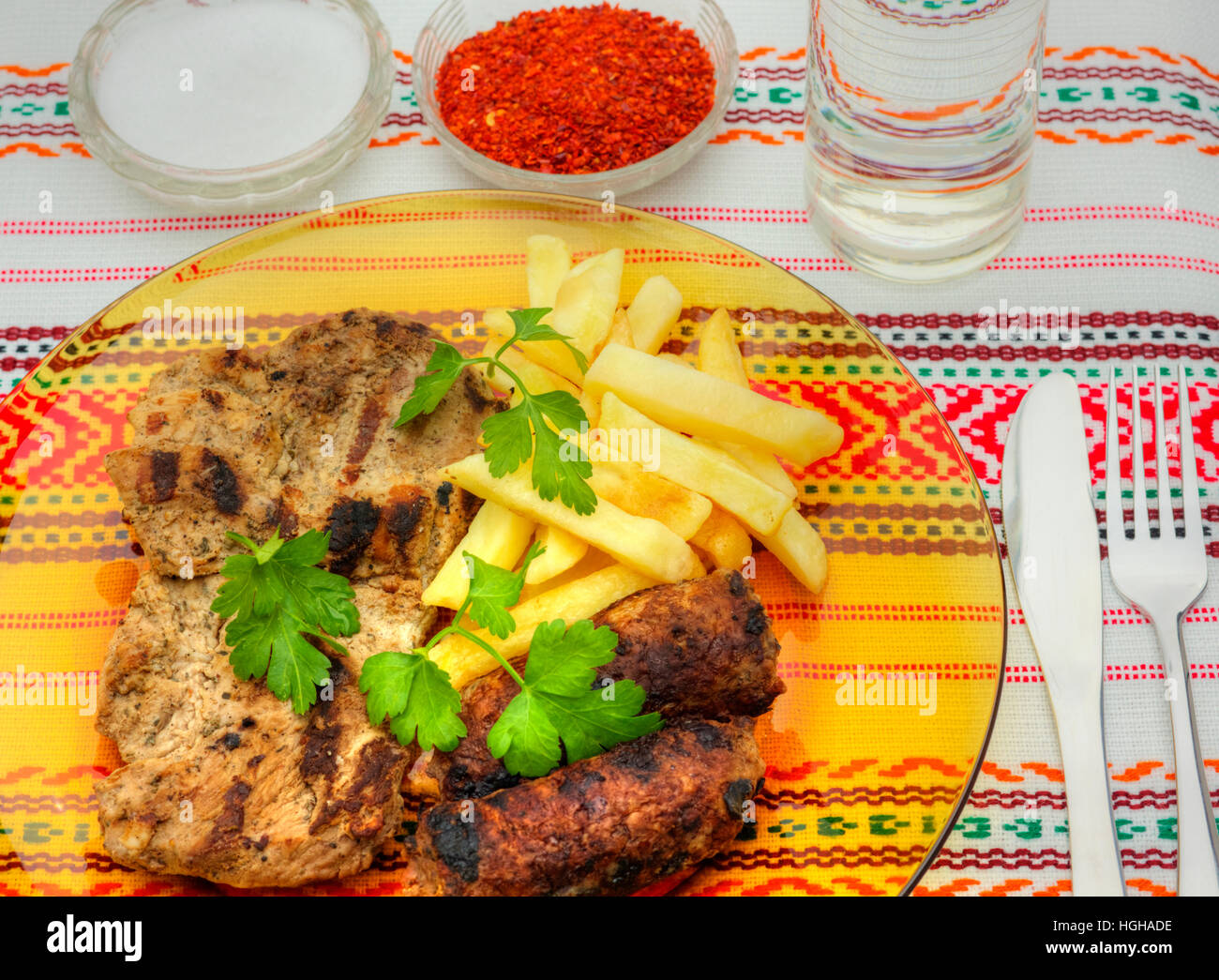 Delicious food in restaurant closeup Stock Photo - Alamy