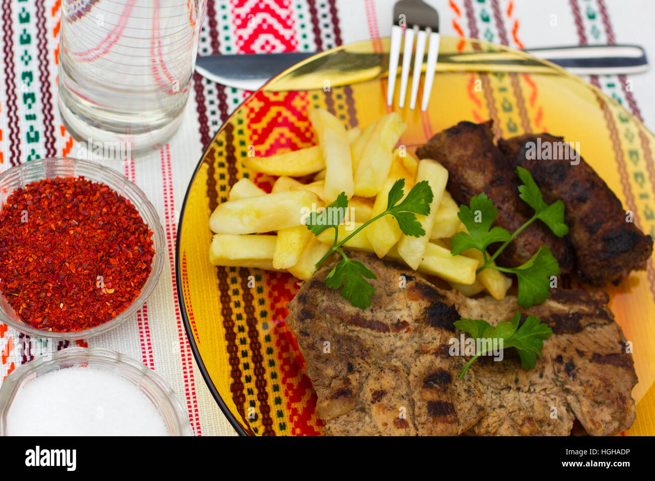 Delicious food in restaurant closeup Stock Photo - Alamy