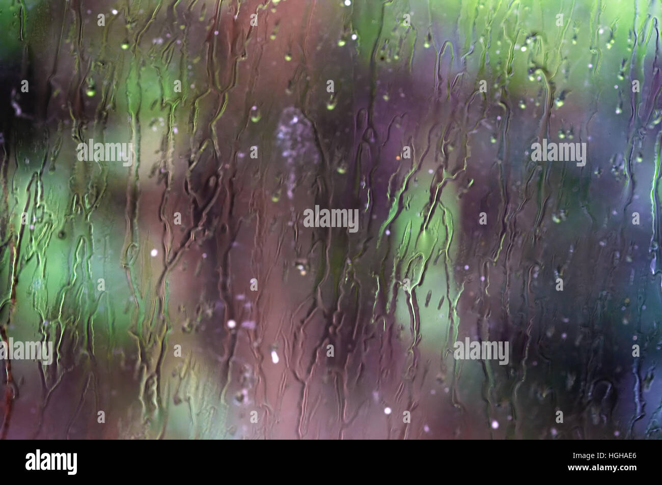 Water running down the glass - abstract background Stock Photo - Alamy