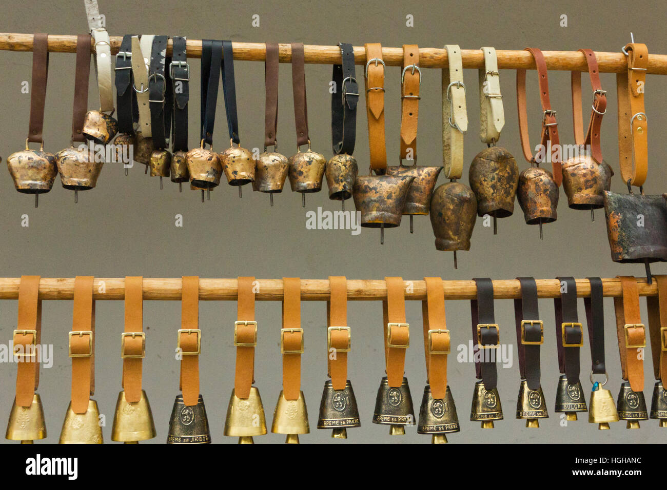 Traditional metal bells closeup Stock Photo - Alamy