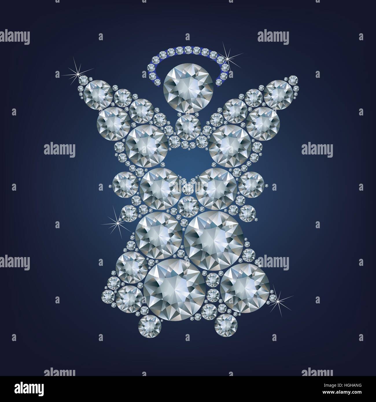 Angel with heart made up a lot of diamonds Stock Vector Image & Art - Alamy
